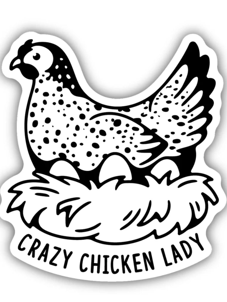Crazy Chicken Lady Sticker – Dreidel. home + sundry